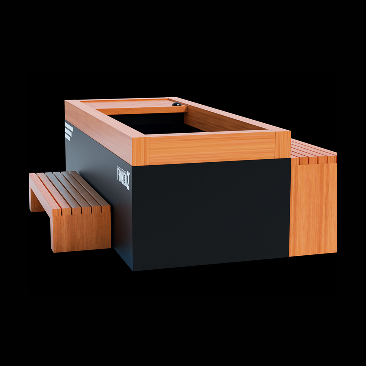 Medical Sauna Frozen 2 Cold Plunge with Bar Counter & Heavy Duty Step — Majesty Recovery